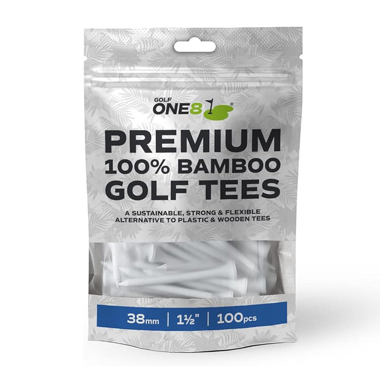 Golf One8 Straight Shank Bamboo Golf Tees - 38mm - Andrew Morris Golf