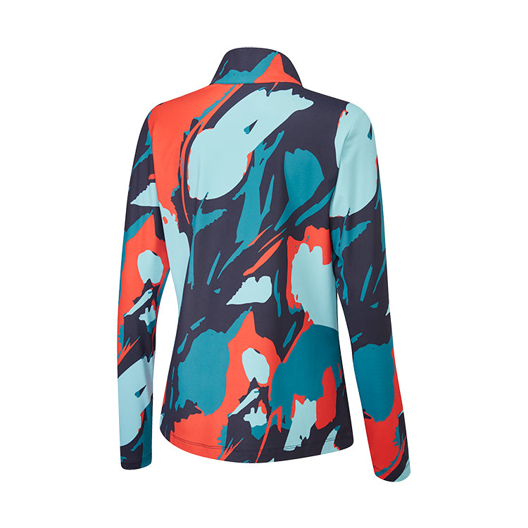 Ping Lois Ladies Long Sleeve Golf Top - Navy/Multi - Andrew Morris Golf