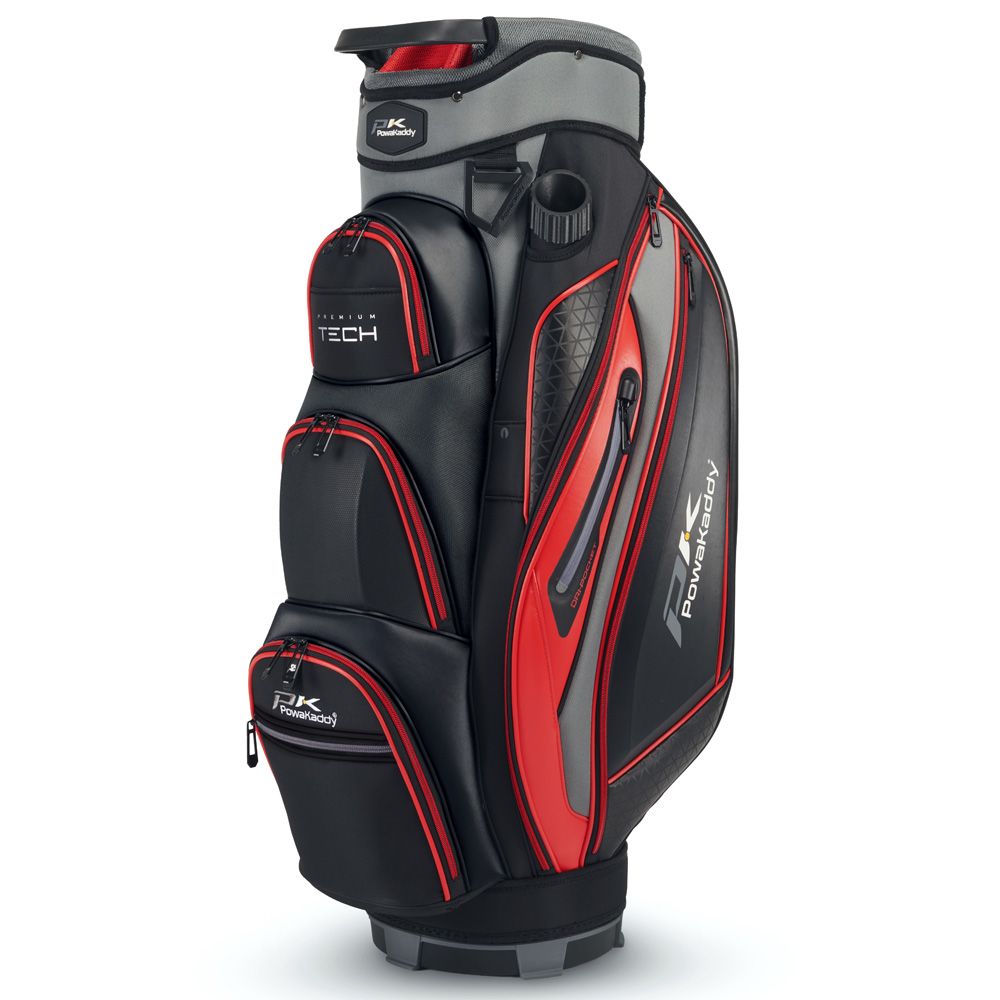 Powakaddy 2024 Premium Tech Golf Cart Bag - Gunmetal/Black/Red - Andrew ...